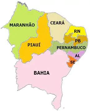 Região Nordeste do Brasil dados gerais econômicos e geográficos