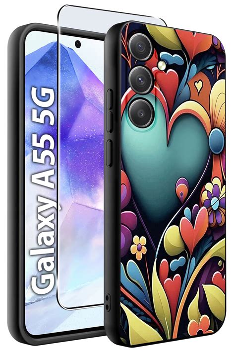 ETUI do Samsung A55 5G WZORY SILIKONOWE MATT CASE SZKŁO HARTOWANE