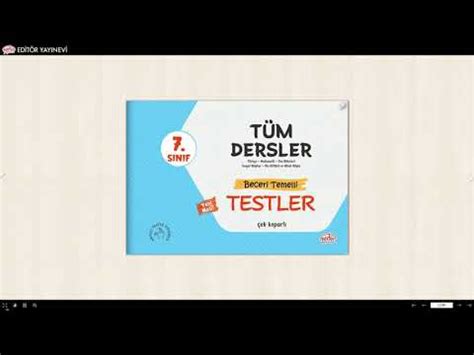 7 Sınıf Tüm Dersler Beceri Temelli Testler YouTube