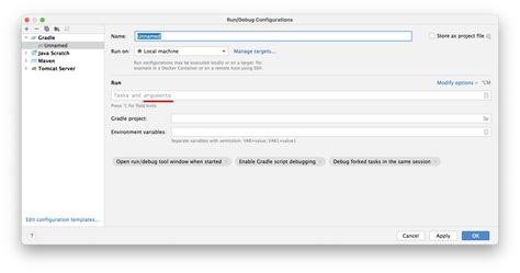 gradle arguments field missing from run configurations in 2021 2 ides support intellij