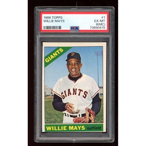 Willie Mays 1966 Topps 1 PSA 6 MC Pristine Auction