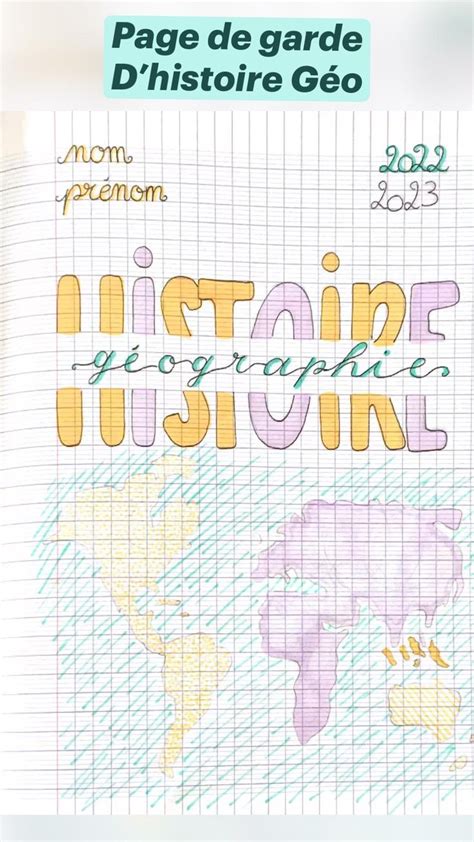 Page de garde Dhistoire Géo rentre Dessin de couverture Page de