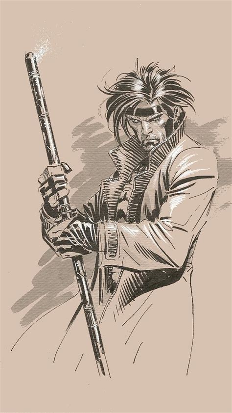 Gambit Colorless B W Marvel Xmen HD Phone Wallpaper Peakpx
