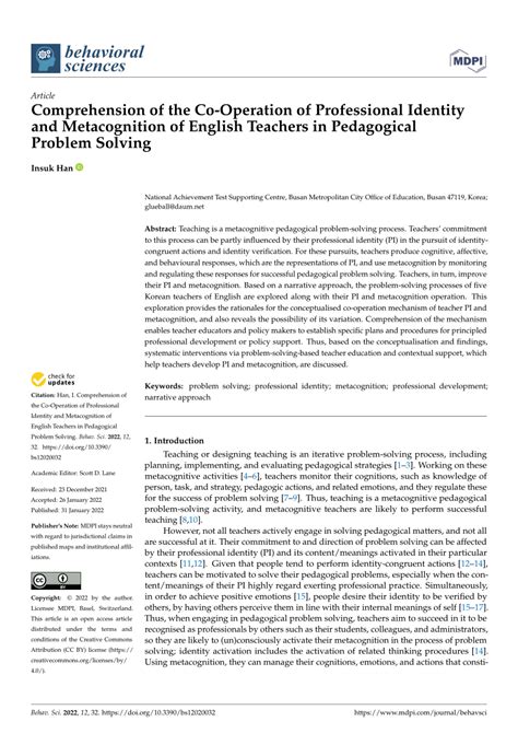pdf comprehension of the co operation of professional identity and metacognition of english