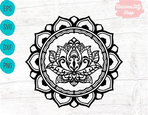 Mandala Lotus Svg Free 249 File Svg Png Dxf Eps Free Riset