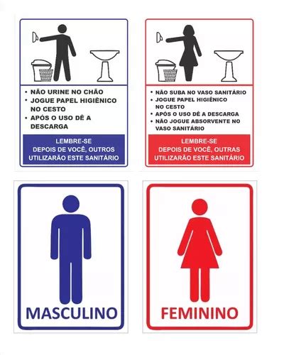 Placas De Sinaliza O Banheiro Feminino Masculino Regras
