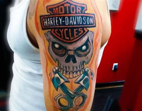 Harley Davidson Skull Tattoo