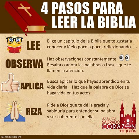 Infografia 4 Pasos Para Leer La Biblia Catholic Link Themelower