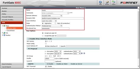 FortiGate Site To Site IPSEC VPN With DDNS