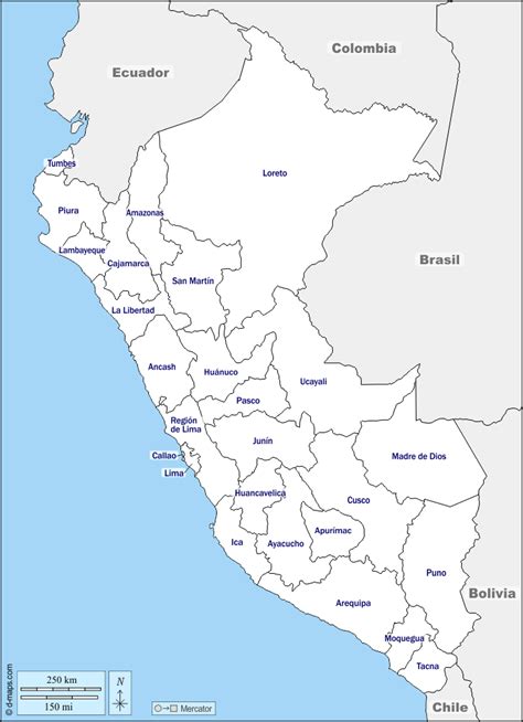 Outline Map Of Peru