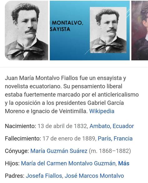 Lugar y época en la que vivió Juan Montalvo Brainly lat