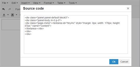 Javascript How To Change TinyMCE Source Code Dialog Box And Preview