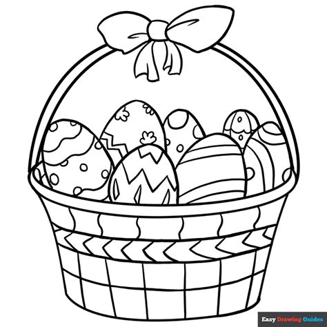 Easter Basket Coloring Page Easy Drawing Guides