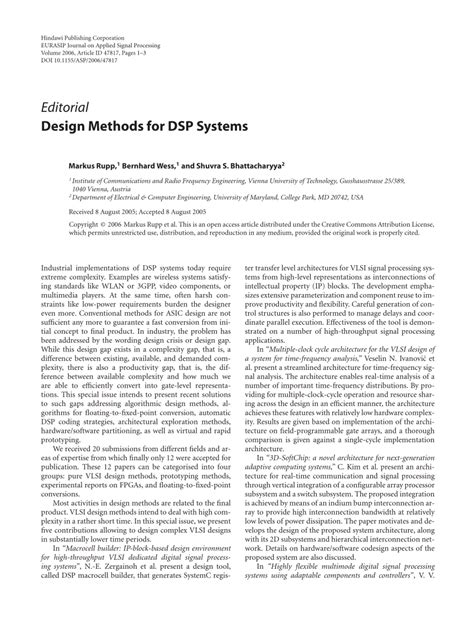 pdf design methods for dsp systems