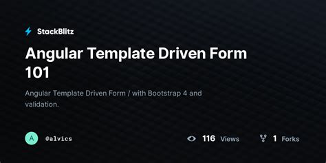 Angular Template Driven Form 101 StackBlitz