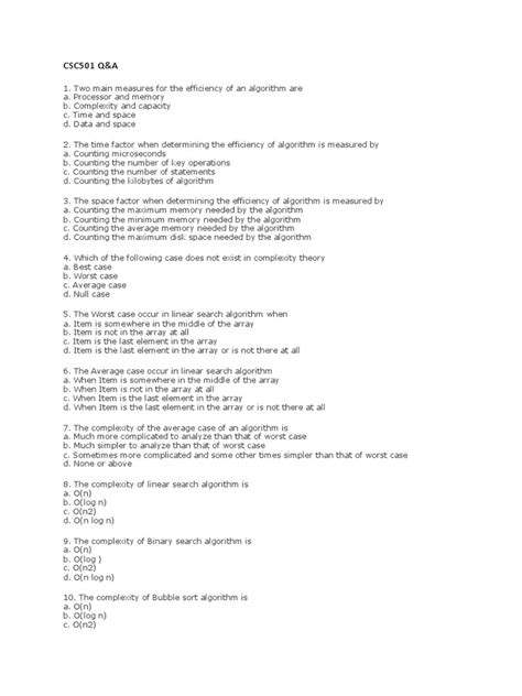 csc501qa pdf time complexity algorithms