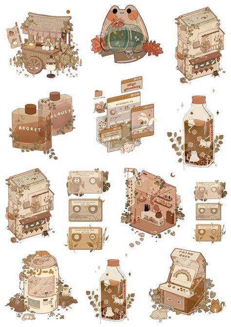 Brown Aesthetic Stickers Printable