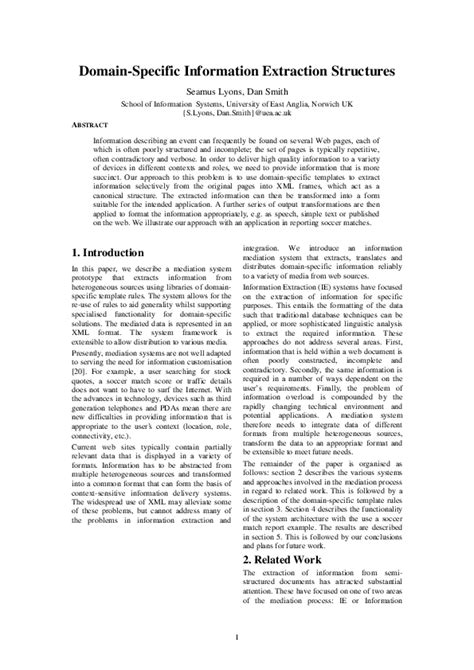 domain specific information extraction structures seamus lyons