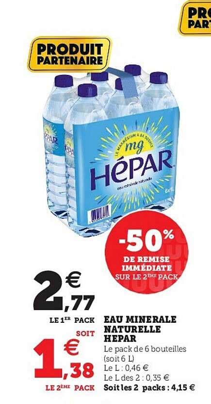 Promo Eau Minérale Naturelle Hépar chez Super U iCatalogue fr