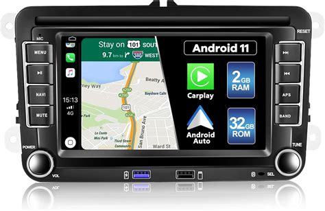 2 32GB CAMECHO Android 11 Apple Carplay Car Stereo For VW Golf 5 Golf