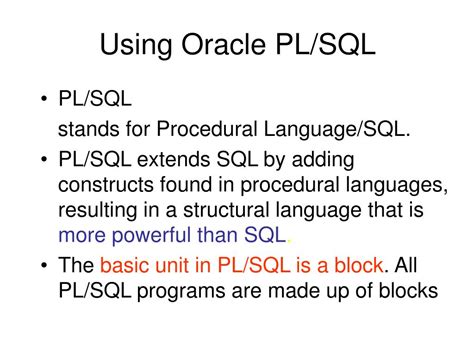 ppt using oracle pl sql powerpoint presentation free download id 4616931