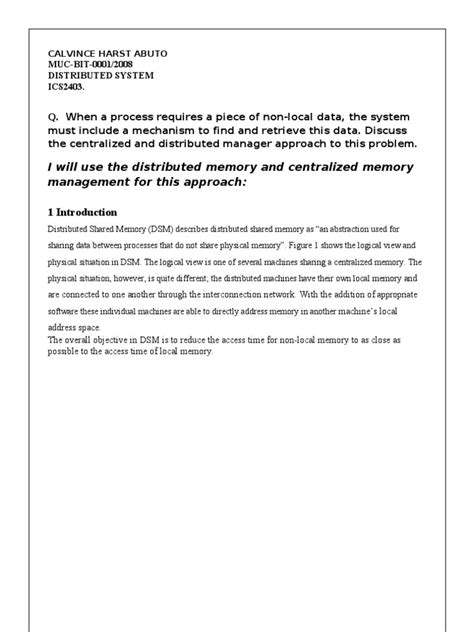 distributed memory management approaches pdf replication computing object computer science