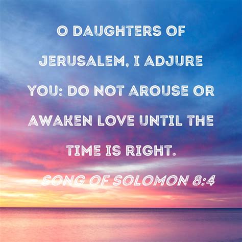 Song Of Solomon 8 4 O Daughters Of Jerusalem I Adjure You Do Not