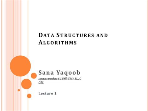 lecture 1 introduction to data structures and algorithm pptx