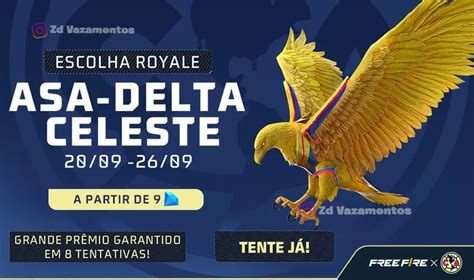 Escolha Royale Free Fire Como Conseguir Asa Delta Celeste PS Verso