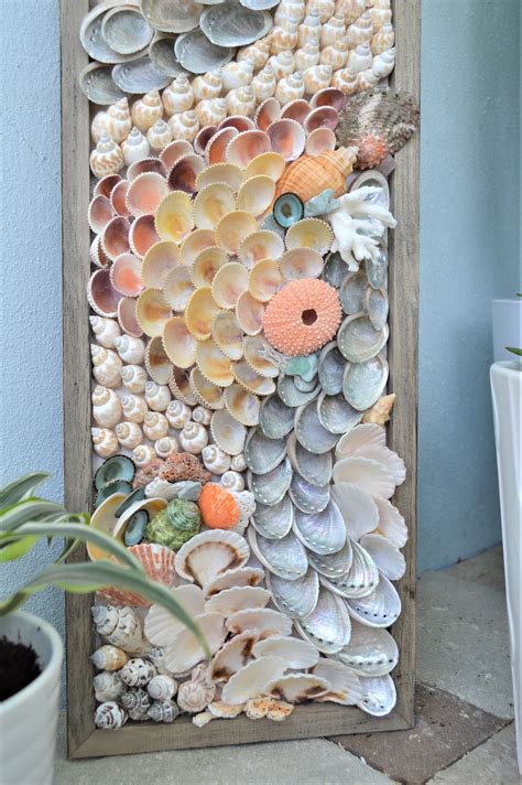 Handmade Modern Coastal Wall Art Sea Shells Wood Panel Etsy