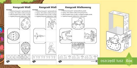 Koszyczek Wielkanocny Praca Plastyczna Szablony