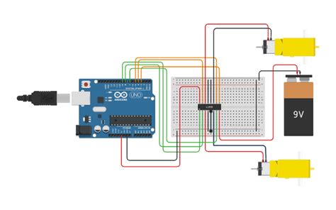 circuit design dc motor arduino tinkercad