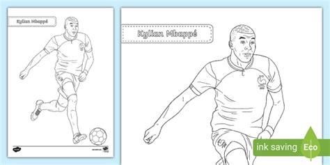 Kylian Mbappé Colouring Sheet Football teacher made