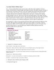 NUR 170 Case Study DM2 Phonsavanh Marie Docx Case Study Diabetes