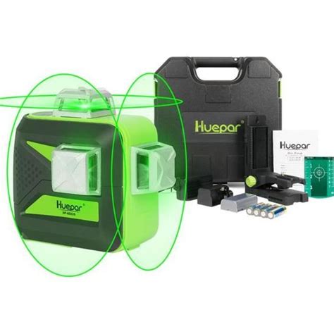 Huepar Niveau Laser Vert 12 Lignes 3D Croisée Auto Nivelant 360