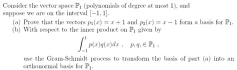 solved consider the vector space p 1 polynomials of degree