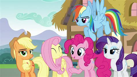 2438664 Safe Screencap Applejack Fluttershy Pinkie Pie Rainbow