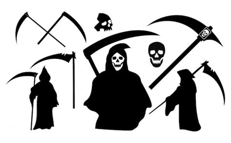 Halloween Grim Reaper SVG Files Vector Images Clipart Cutting Files