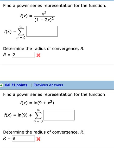 solved find a power series representation for the function