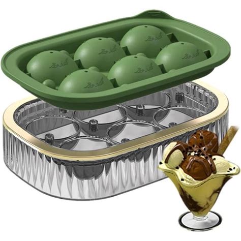 Moule Boules De Glace En Silicone Trahoo Six Boules Vert Avocat