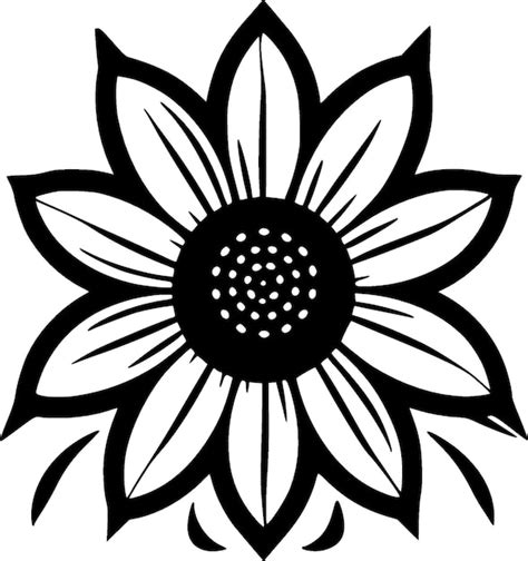 Premium Vector Flower Black And White Isolated Icon Vector Illustration