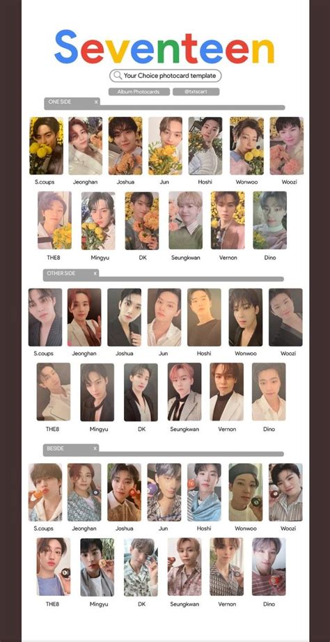 SEVENTEEN Photocard Your Choice Seventeen Template Woozi