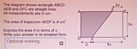 Solved The Diagram Shows Rectangle ABCD AEB And DFC Are Straight