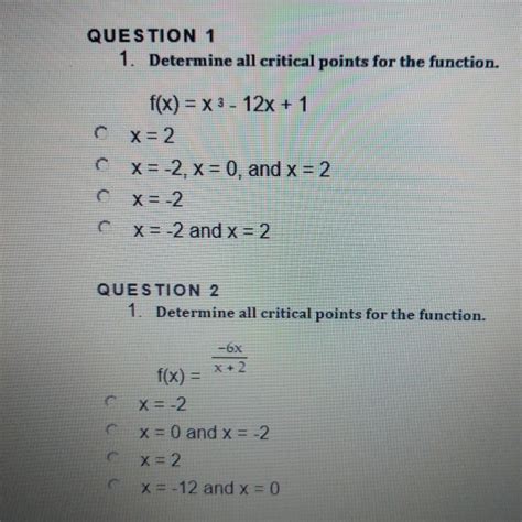 solved question 1 1 determine all critical points for the