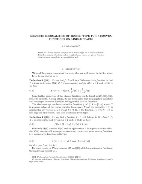 pdf discrete inequalities of jensen type for convex functions on linear spaces