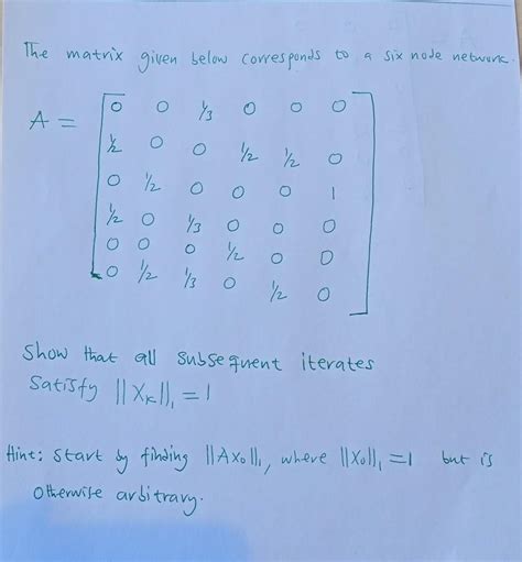 solved the matrix given below corresponds to a six node