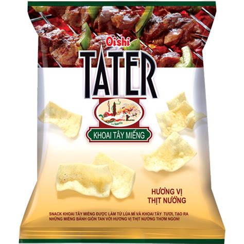 Snack Oishi Tater khoai tây miếng vị thịt nướng 48gr Shopee Việt Nam