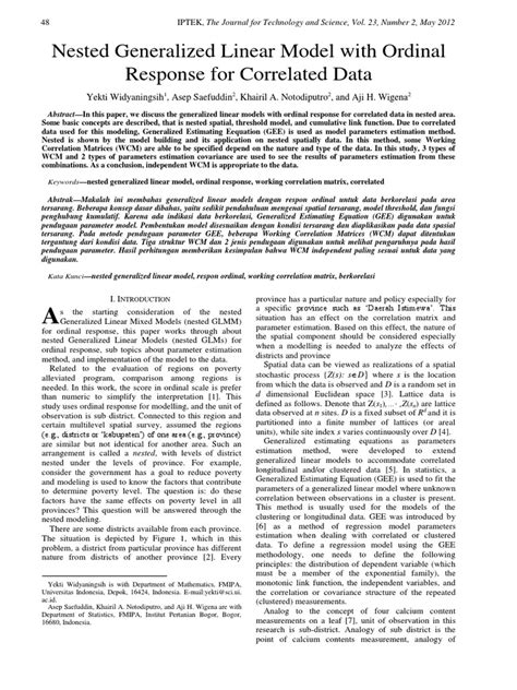 nested generalized linear model with ordinal response for correlated data pdf dependent and