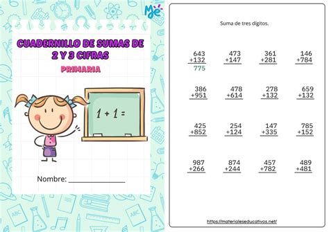 Cuadernillo De Sumas 2 Y 3 Cifras Primaria Materiales Educativos