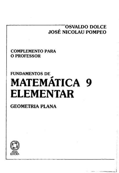 PDF Exercícios resolvidos fundamentos de matematica elementar vol 09